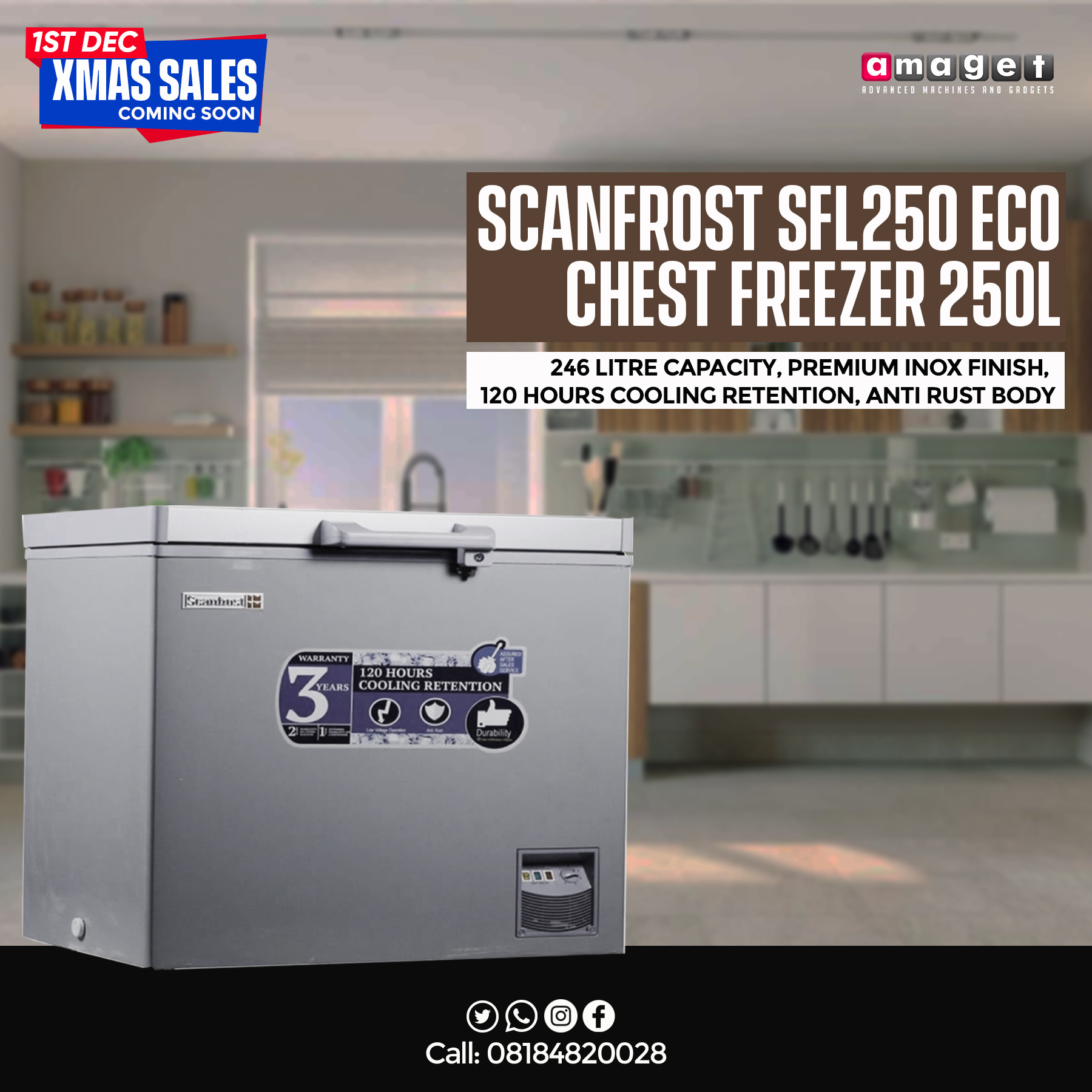 SCANFROST SFL250 ECO CHEST FREEZER 250L – Amaget Online Store